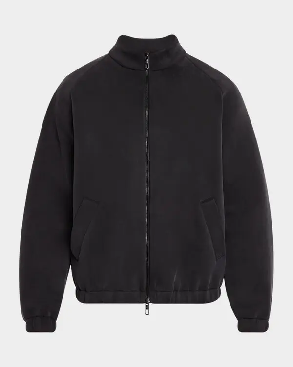 Giorgio Armani Cupro-blend Jersey Blouson Jacket - Black
