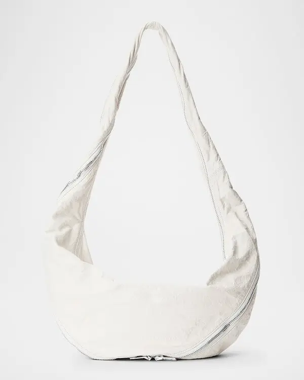 Alexander Wang Twyst Zip Leather Hobo Crossbody Bag - Off White