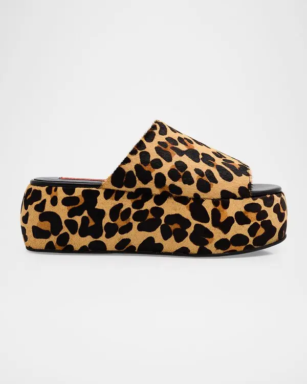 SIMONMILLER Print Faux Fur Platform Sandals