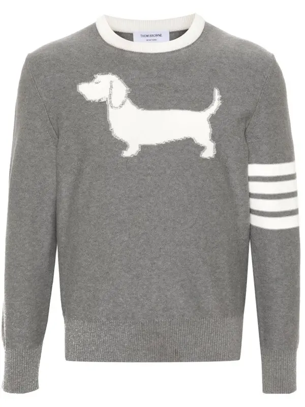 Thom Browne Hector Intarsia-knit Jumper - Grey