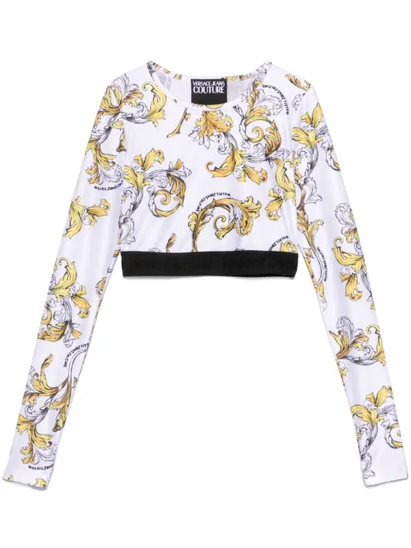 Versace Barocco-print Top - White