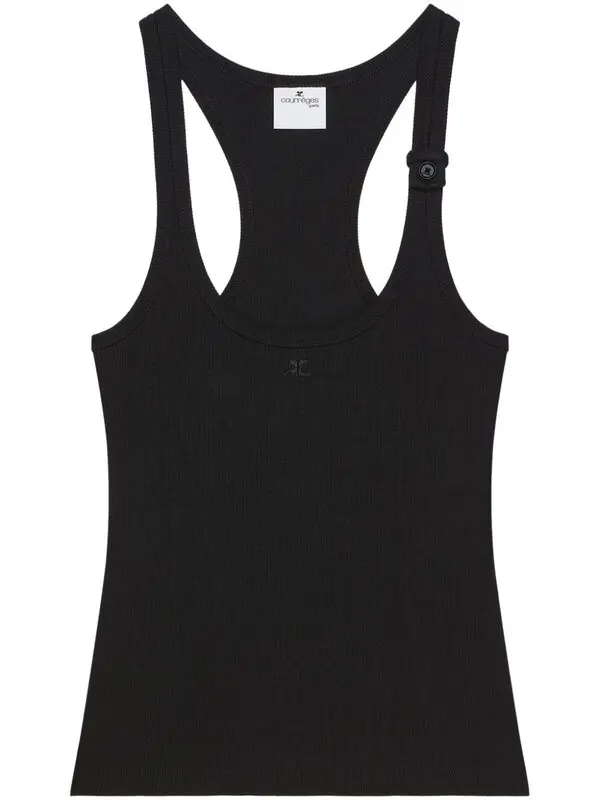 COURREGES 90's Ribbed Tank Top - Black