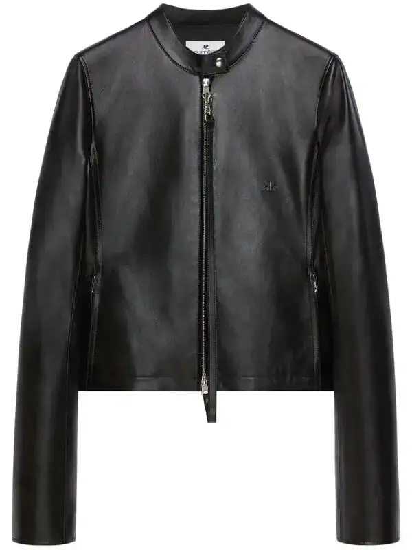 courrèges 黒レザージャケット Courreges Leather Biker Jacket - Black - 68% Off | Editorialist