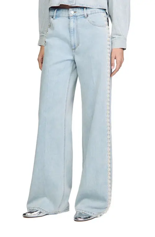 Sandro Beaded Jeans - Light Bu Jean