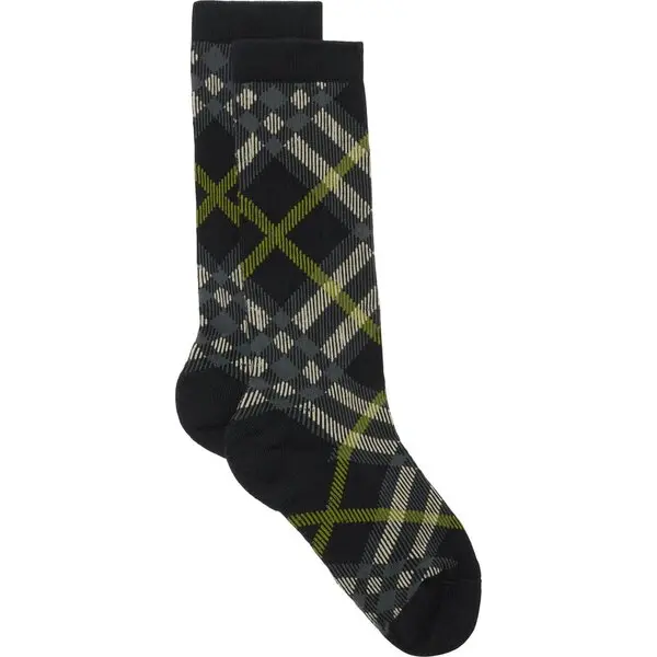 Burberry Bias Check Crew Socks - Indigo