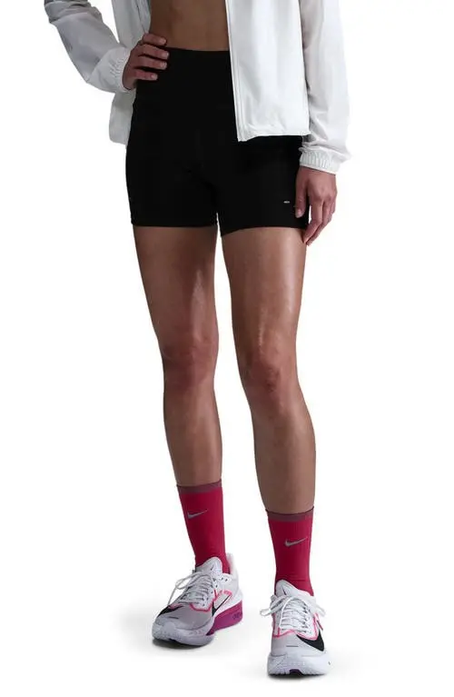 Nike Swift Dri-fit High-waisted Bike Shorts - 010 Black/reflective Silv