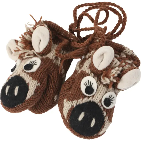 NIRVANNA DESIGNS Giraffe Mittens - Brown