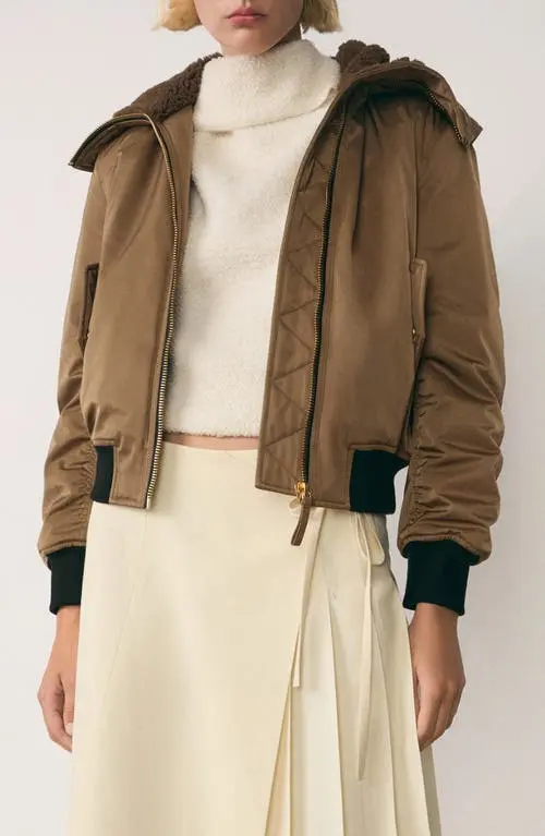Mango Fleece Lined Bomber Jacket