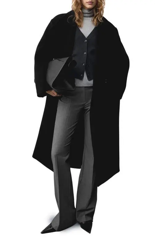 Mango Belted Virgin Wool-blend Coat