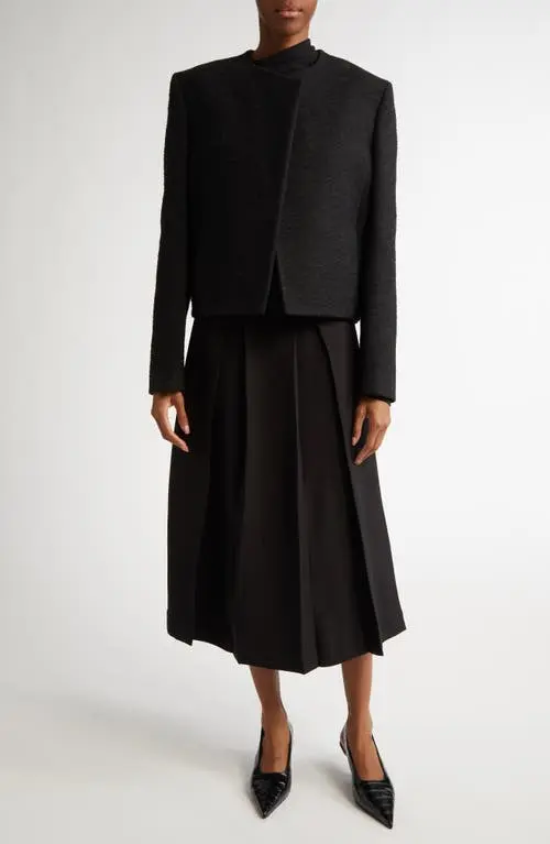 TOTÊME Asymmetric Bouclé Crop Jacket