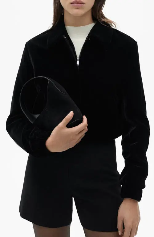 Mango Velvet Bomber Jacket
