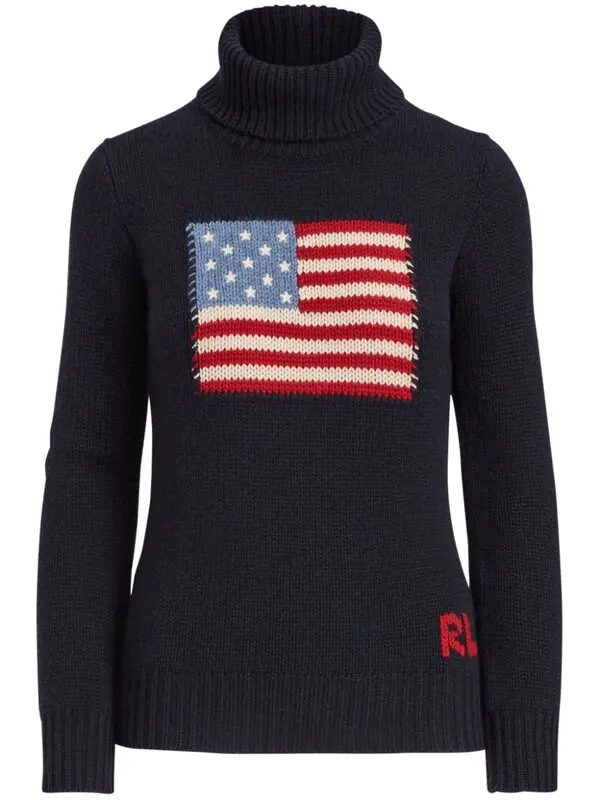Ralph Lauren Flag Cashmere Sweater - Blue