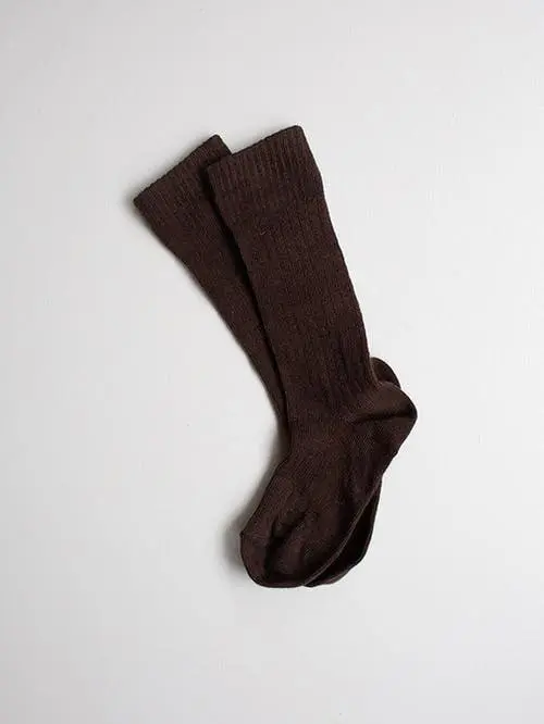 THE SIMPLE FOLK Ribbed Socks - Chocolate
