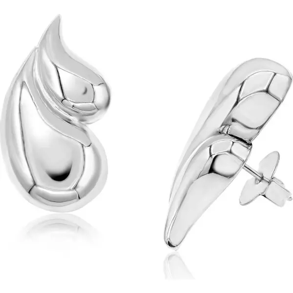SHYMI Double Teardrop Stud Earrings - Silver