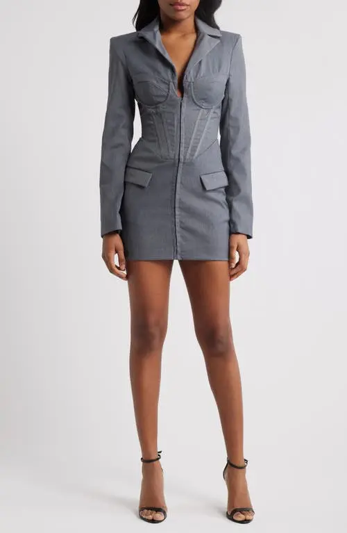 MISTRESS ROCKS Corset Long Sleeve Blazer Minidress