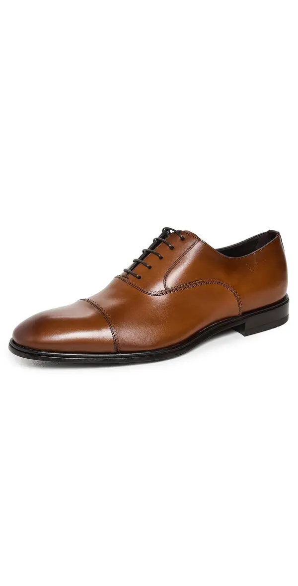 FERRAGAMO Boston Leather Lace Up Dress Shoes - Natural/t. Moro