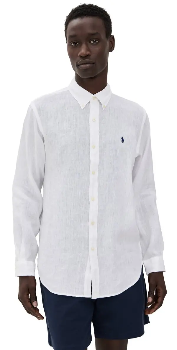 Ralph Lauren Long Sleeve Linen Shirt - Ceramic White