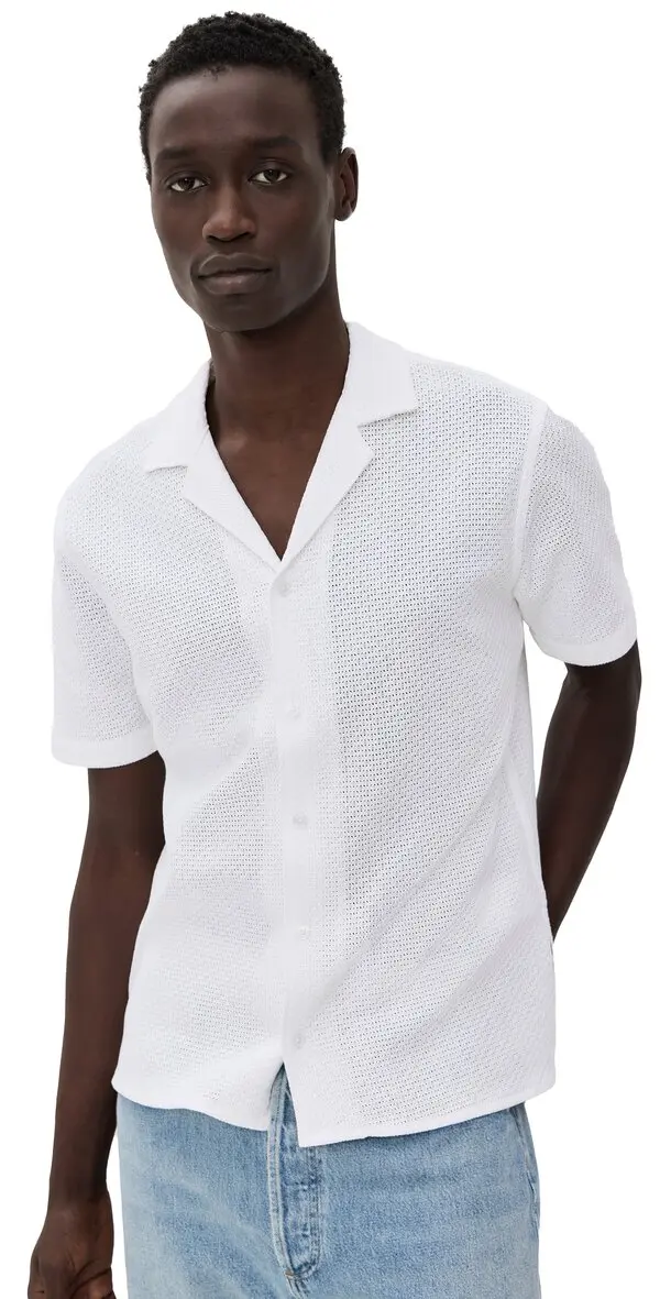 Orlebar Brown Maitan Open Weave Shirt - Cloud