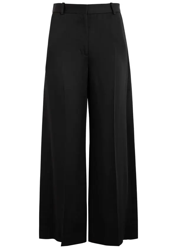 TOTÊME Split-cuff Wide-leg Trousers - Black