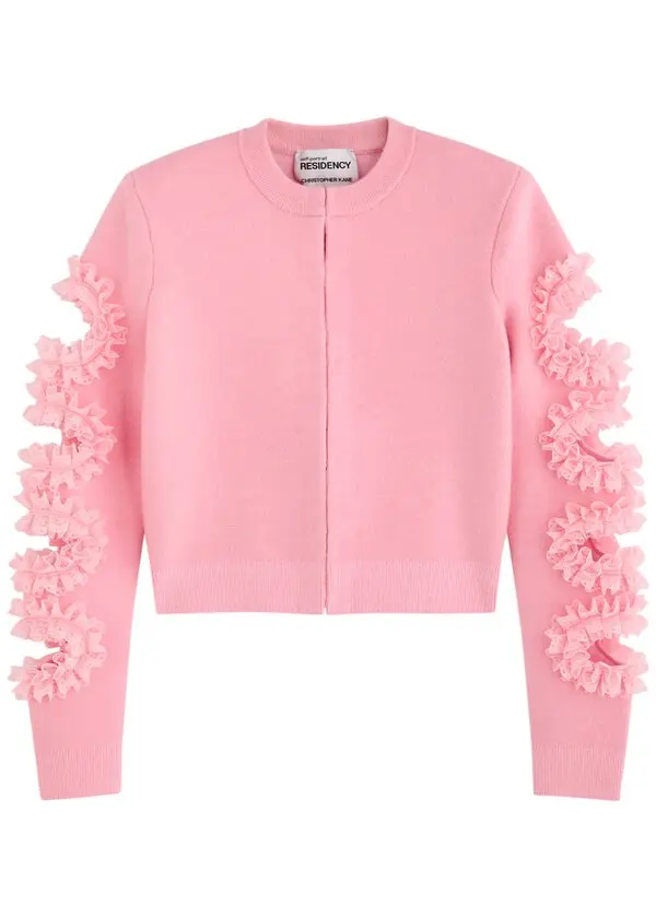 SELF-PORTRAIT X Christopher Kane Lace-trimmed Cardigan