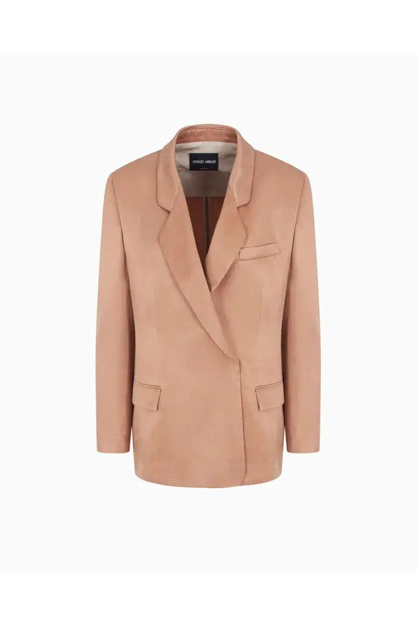 Giorgio Armani Double-breasted Jacket In Viscose And Cupro - Pink