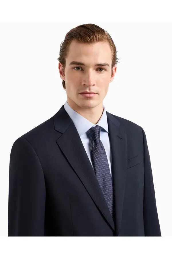 Giorgio Armani Pure Silk Micro Polka-dot Jacquard Tie - Blue