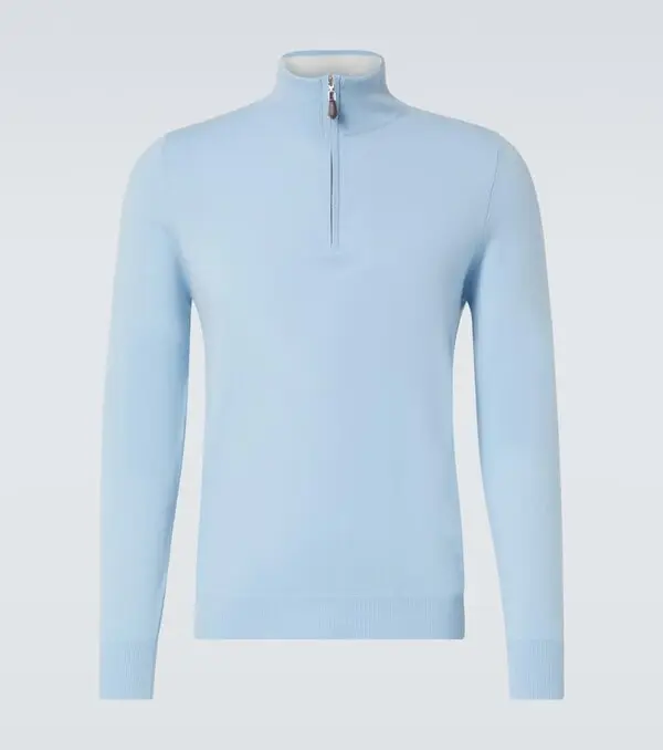 Arch4 Mr Fenchurch Cashmere Half-zip Sweater - Blue