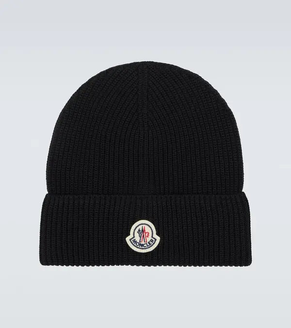 Moncler Ribbed-knit Beanie - Black
