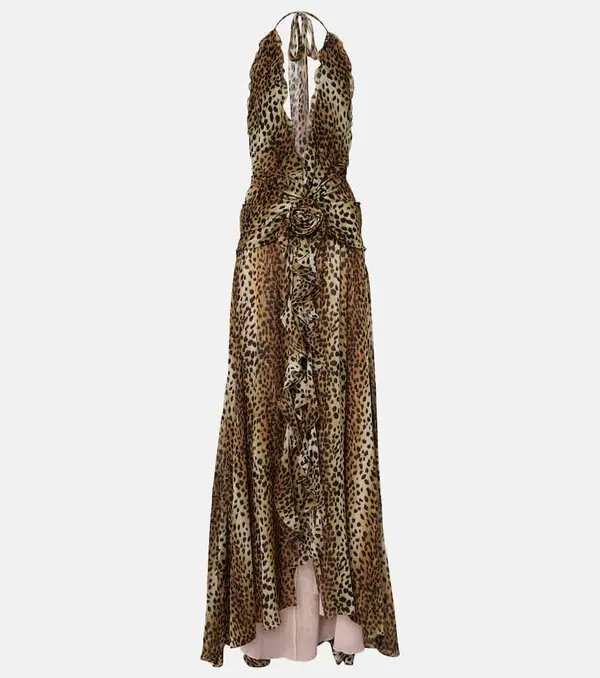 Blumarine Leopard-print Maxi Dress - Multicoloured