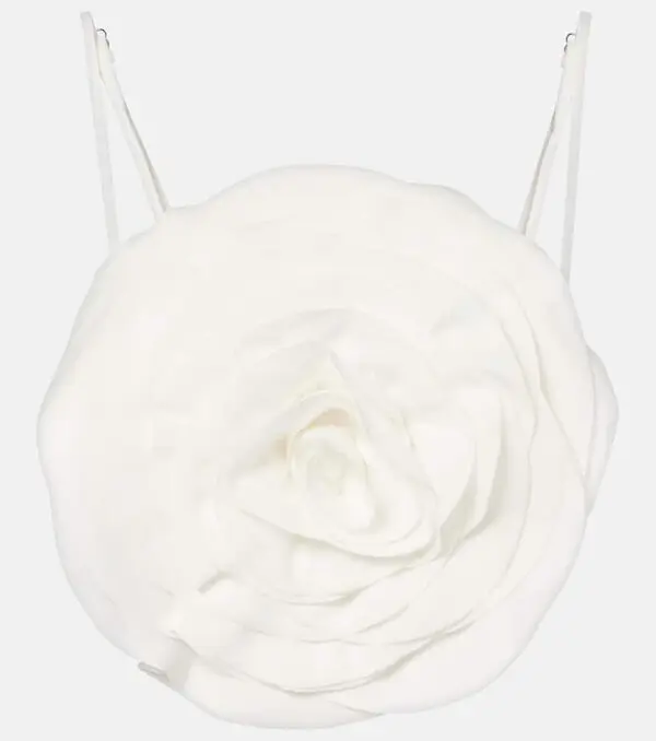 Blumarine Floral Crop Top - White