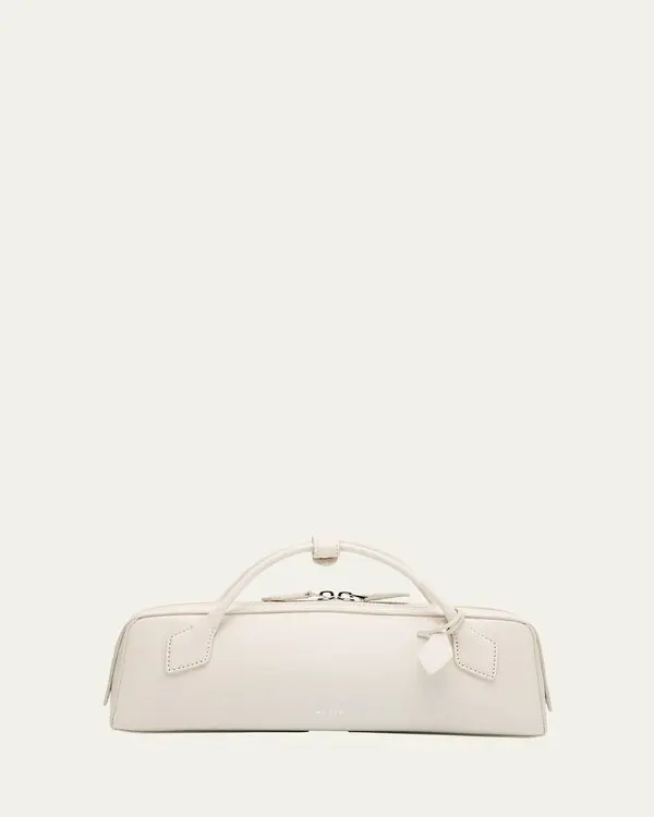 Alaïa Le Teckel Top-handle Bag In Grained Leather - 030 Ivoire