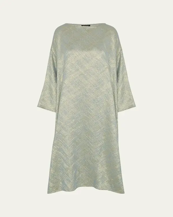 Eskandar Wide A-line Scoop Neck Dress - Woadgold