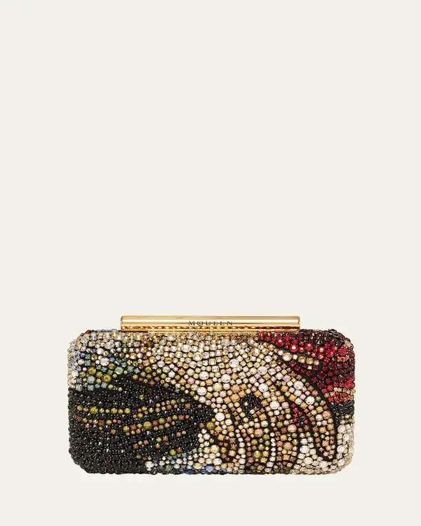 Alexander McQueen T-bar Baroque Crystal Box Clutch - Multicolor