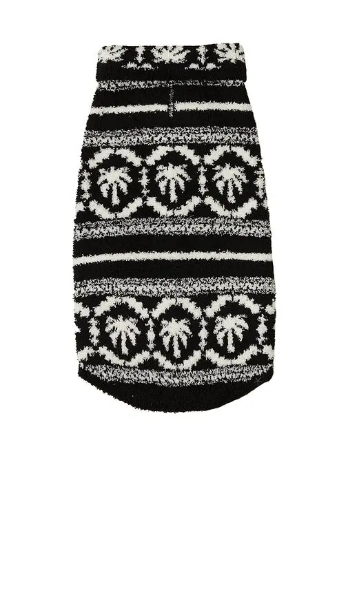 Barefoot Dreams Cozychic Malibu Fair Isle Pet Sweater - Black & Cream