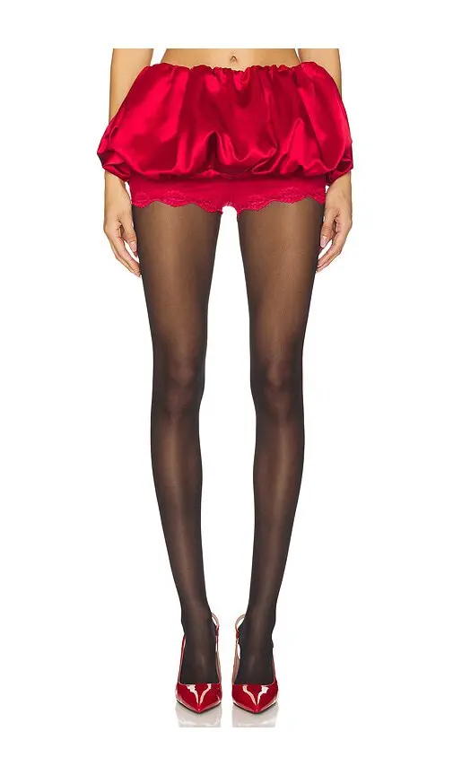 For Love & Lemons Lena Bubble Skort - Red