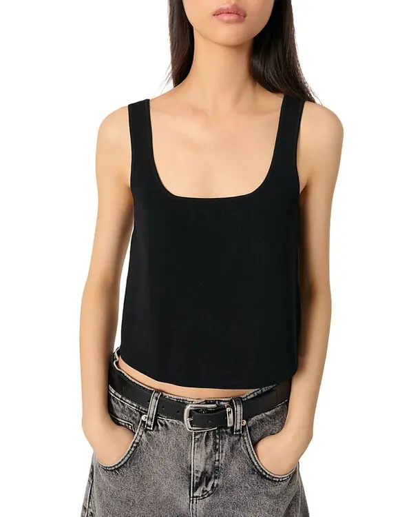 Maje Knit Tank Top - Black