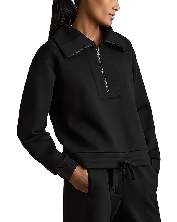 REISS Laney Half Zip Sweatshirt - Black