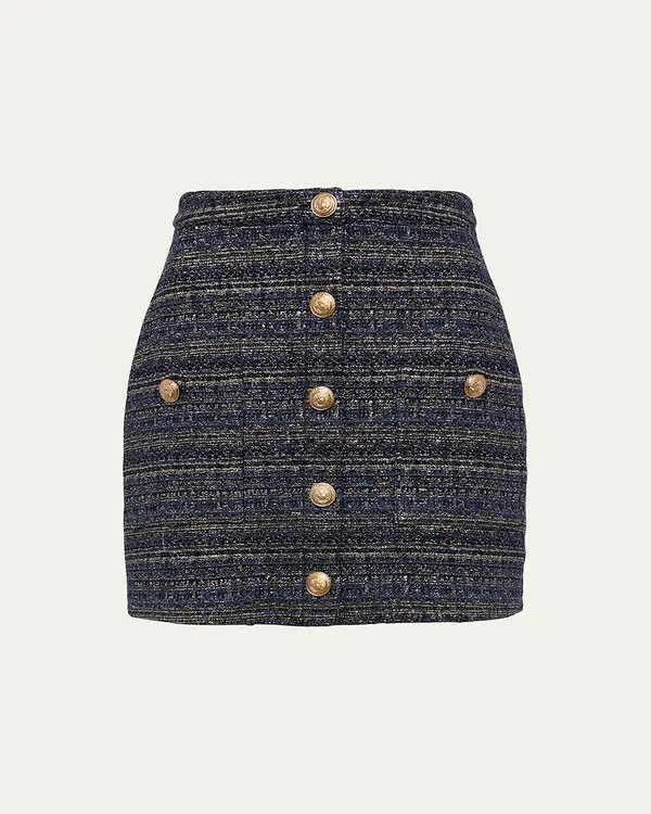 L'Agence Zander Metallic Tweed Mini Skirt