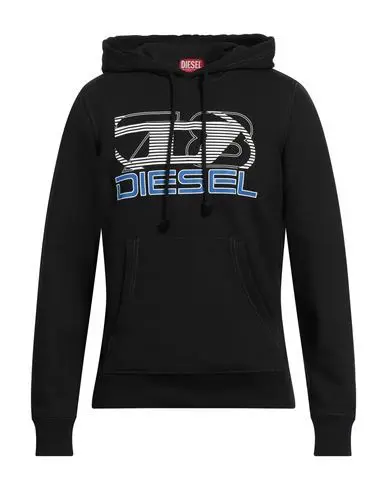 Diesel Hooded Sweatshirt With Logo And Print - Black