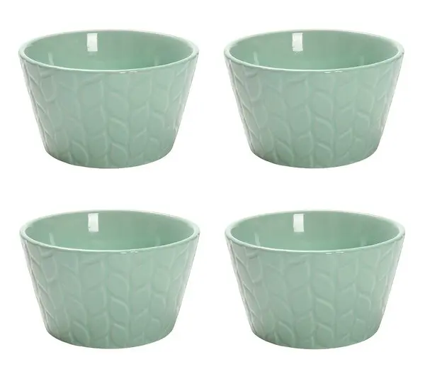 TEMP-TATIONS Carved Willow Set Of 18-oz Cereal Bowls