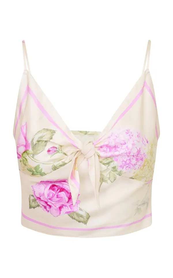 LoveShackFancy Emeraine Silk-blend Top - Multi