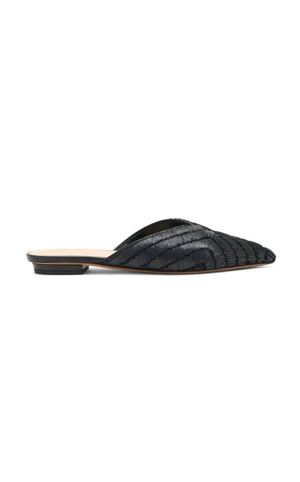 Ulla Johnson Aunika Raffia Mules - Black