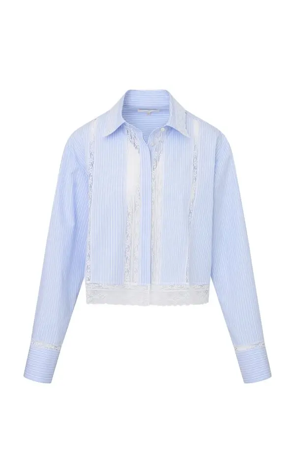 LoveShackFancy Delano Cotton Shirt - Blue