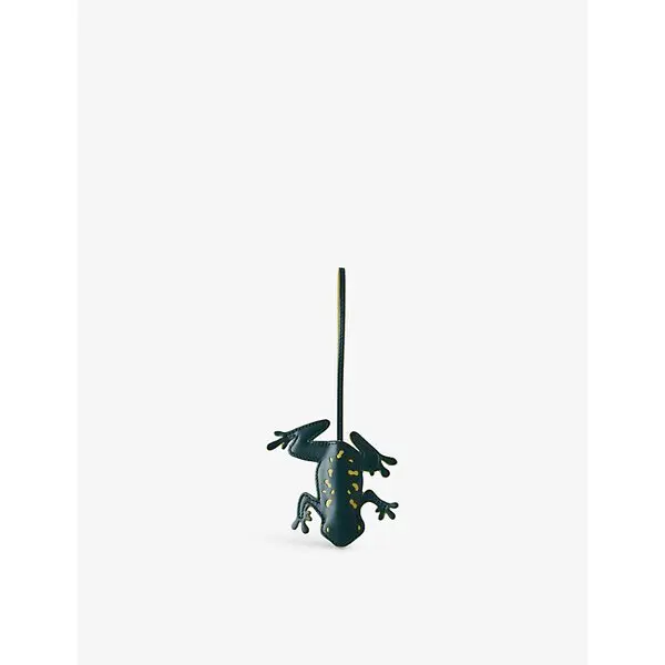 Mulberry Green Frog Leather Keyring