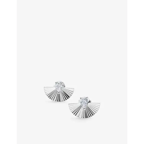 CARAT* LONDON Celene Fan Stud Earrings - Silver