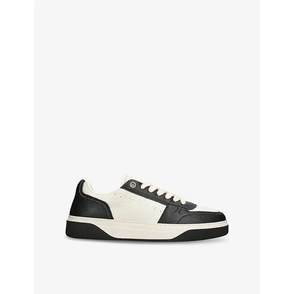 REPRESENT Initial Contrast-panel Leather Low-top Trainers - Blk/white