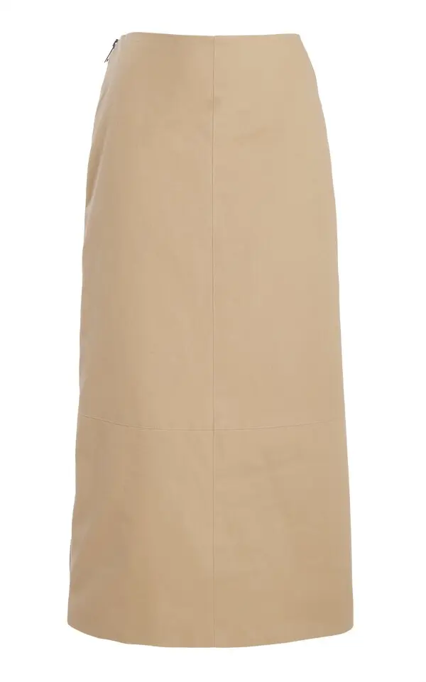 Brandon Maxwell The Avery Cotton Gabardine Midi Skirt