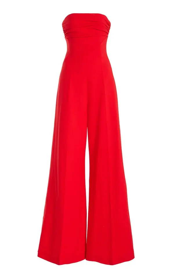 Carolina Herrera Strapless Bi-stretch Wool Jumpsuit