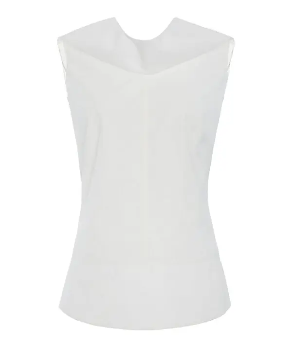 Brandon Maxwell The Bowie Draped Cotton Poplin Top