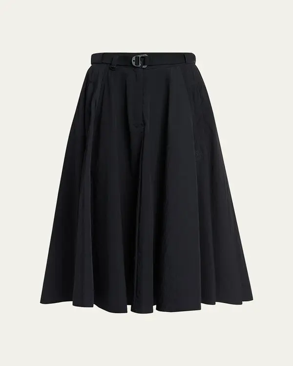 Moncler Nylon Midi Skirt - Black